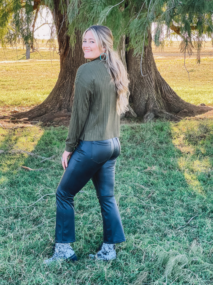 Olive Mock Neck Top – Hazel's Fashion Wagon