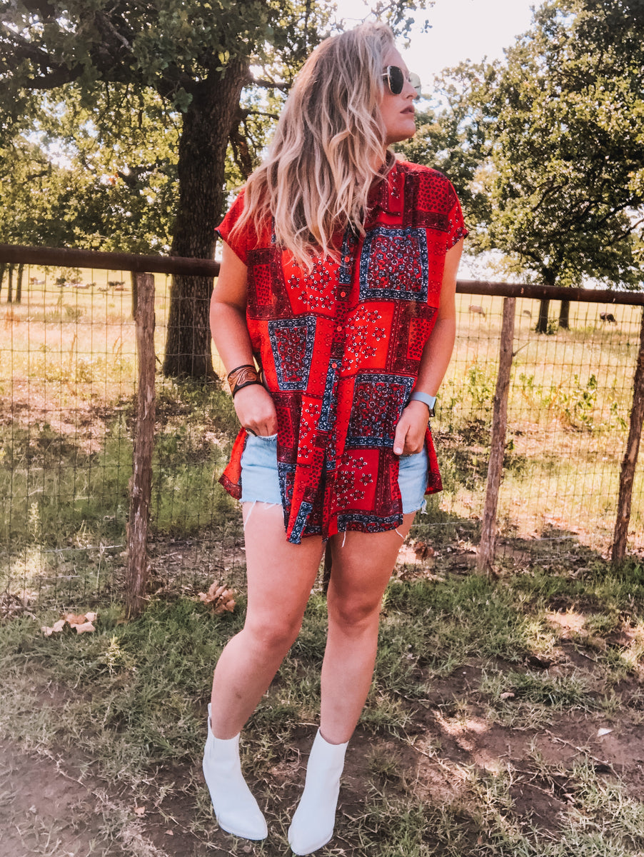 Red Bandana Top – Hazel's Fashion Wagon